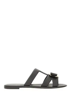 FERRAGAMO Vara Slide Sandals - Black