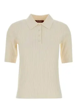 Max Mara Ribbed Polo Shirt - Cream