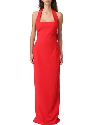 Solace London Halter Neck Gown - Red