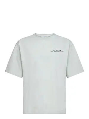 Off-White Off White Men Mint Cotton Jersey Type Arrow Skate T-Shirt Multicolor