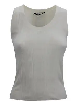 Max Mara Sleeveless Ribbed Top - White