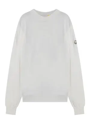MONCLER X MERCEDES-BENZ BY NIGO White Cotton Jumper With Logo Print - Gray