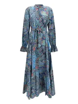 Etro Paisley Print Cotton-blend Shirt Dress - Blue