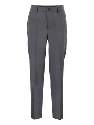 Peserico Linen And Wool Blend Tailored Trousers - Gray