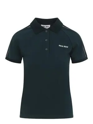 Miu Miu Cotton Polo Shirt - Green