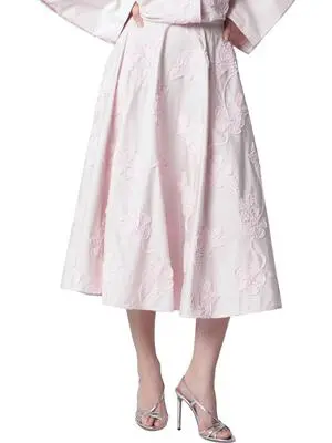 ROTATE BY BIRGER CHRISTENSEN Embroidered Cotton Skirt - Pink