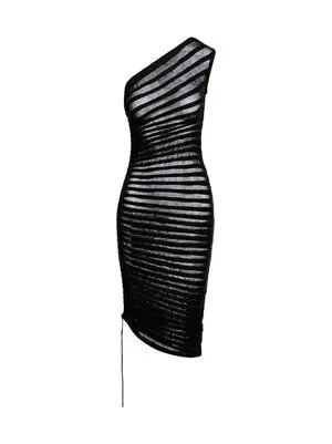 Alaïa Asymmetrical Skeleton Dress - Black