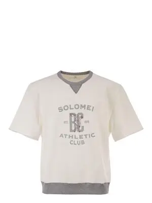 Brunello Cucinelli Cotton Jersey T-shirt With “solomei Athletic Club” Print - Multicolor