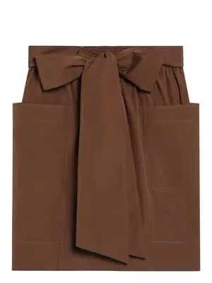 Chloé Cotton Skirt With Bow Detail - Brown