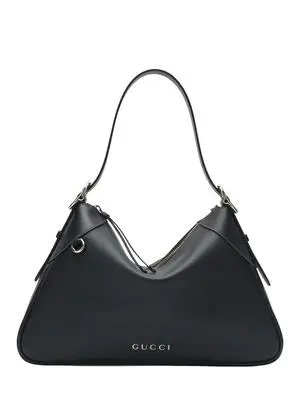 Gucci Gg Emblem Large Shoulder Bag - Black