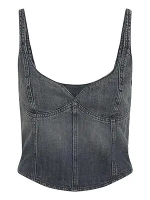 BALENCIAGA Balenciaga Corseted Denim Top
