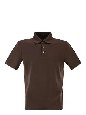 Herno Cotton Jersey Polo Shirt - Brown