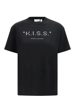 Off-White Kiss Quote Graphic T-shirt - Black