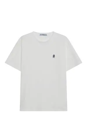 Prada Garment-dyed Jersey T-shirt With Embroidered Logo - White