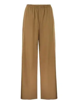 Max Mara Max Mara Linen And Viscose Blend Wide-Leg Trousers Multicolor