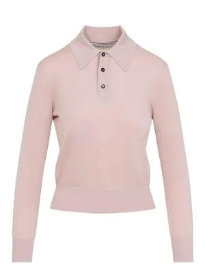 Bottega Veneta Bottega Veneta Long Sleeve Polo Top Multicolor