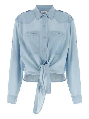 ISABEL MARANT ÉTOILE ISABEL MARANT ETOILE Light Cotton Western Shirt With Tie Detail