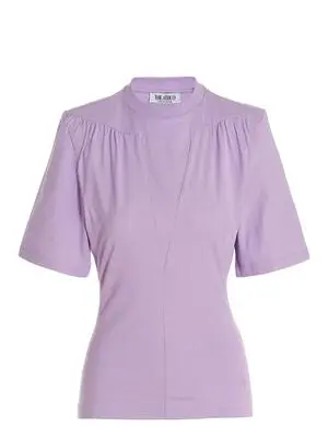 Attico Jewel Cotton T-shirt - Purple