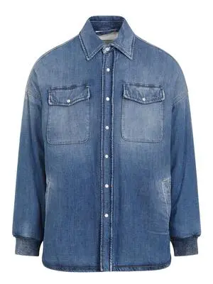 Alexander McQueen Quilted Denim Shirt - Blue