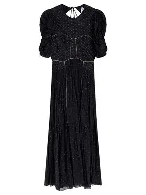Isabel Marant Étoile Polka Dot Puff Sleeve Dress - Black