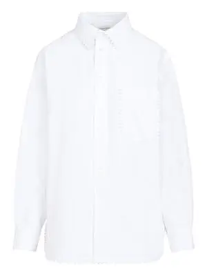 Bottega Veneta Cotton Shirt With Zigzag Detail - White