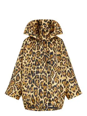 Alaïa Ocelot-print Layered Twill Coat - Brown