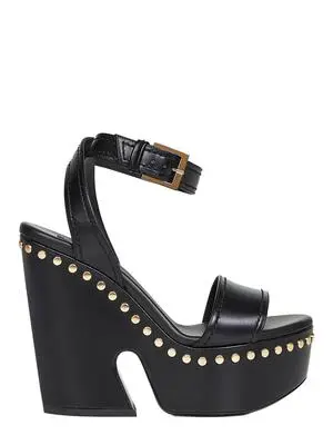 Givenchy Black Leather Studded Platform Sandals - Multicolor