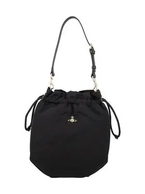 VIVIENNE WESTWOOD Viscose Orb Detail Bucket Bag - Black