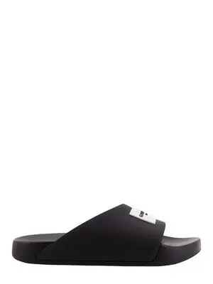 Givenchy Rubber Slide With Logo Lettering Patch - Black