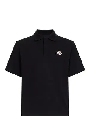 Moncler Moncler Men Black Cotton Pique Logo Polo Shirt Multicolor