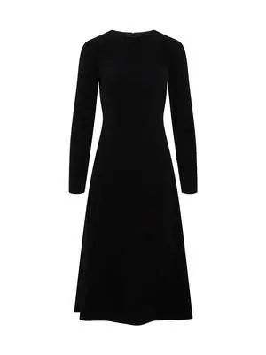 Balenciaga Long Sleeve Round Neck Dress - Black