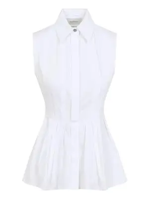 Sportmax Sleeveless Peplum Top - White