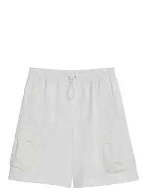 Gucci Cotton Poplin Cargo Shorts With Web Detail - White