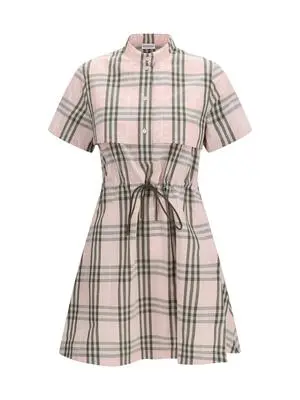 Burberry Check Cotton Dress - Pink