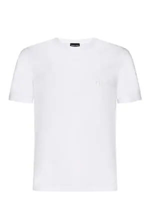 GIORGIO ARMANI Giorgio Armani Men Icon Crew Neck T-Shirt In Stretch Viscose Jersey