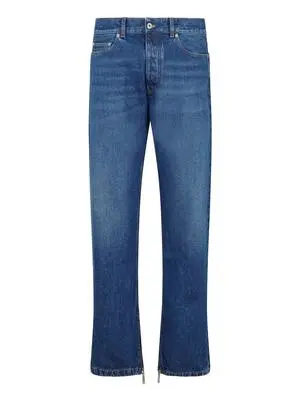 Off-White Skate Jeans With Zipped Cuffs - Blue