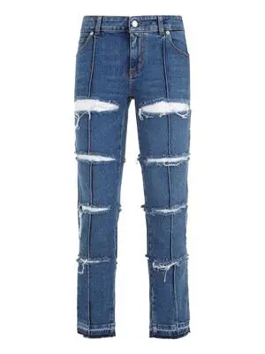 Alexander McQueen Stone Wash Cotton Jeans - Blue
