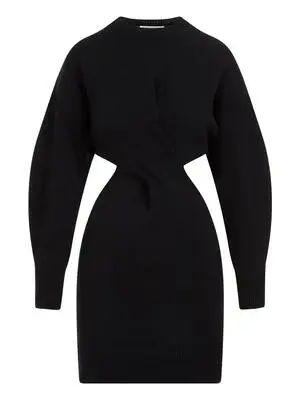 Alexander McQueen Wool & Cashmere Mini Dress - Black