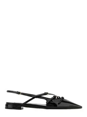 Miu Miu Ballet Flats With Knot Detailing - Black