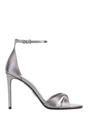 Prada Heeled Sandals - Silver