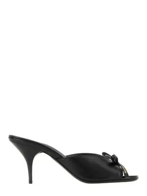 Miu Miu Heeled Sandal With Bow Detailing - Black