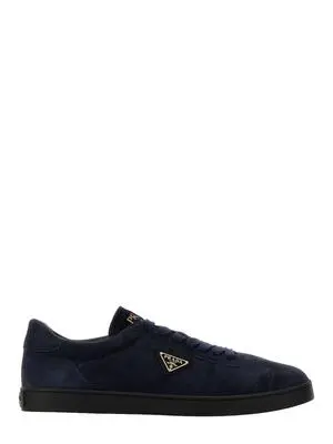 Prada Suede Lace-up Sneakers - Blue