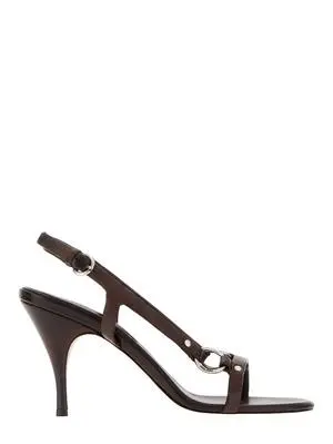 Miu Miu Suede Heeled Sandal - Brown