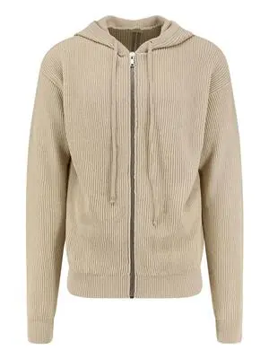 Rick Owens Virgin Wool Zip-up Hooded Cardigan - Cream