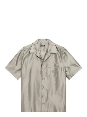 Dolce & Gabbana Beige Silk Bowling Shirt - Cream