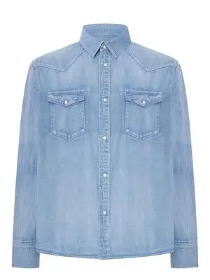 Visvim Denim Shirt With Snap Buttons - Blue