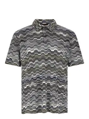 Missoni Irregular Zigzag Polo Shirt - Green