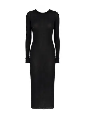 Rick Owens Long Sleeve Midi Dress - Black