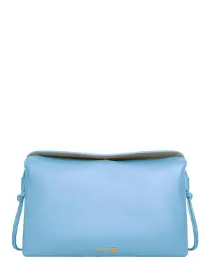 Celine Trio Flap Shoulder Bag In Smooth Calfskin - Blue