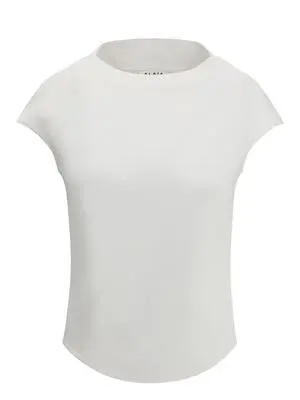 Alaïa Boat Neckline Top With Cap Sleeves - White